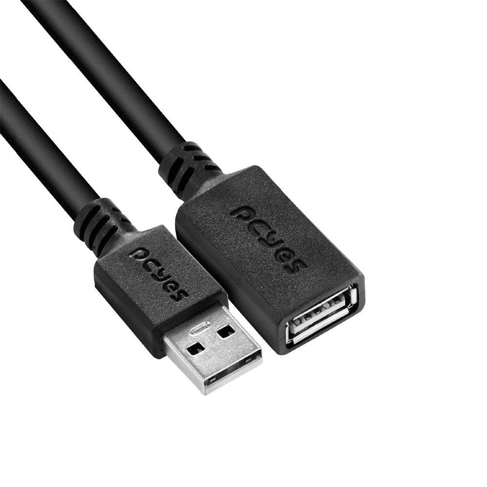 Cabo Extensor USB A 2.0 Macho x USB A 2.0 Fêmea, PCYes, 2 metros - 29301