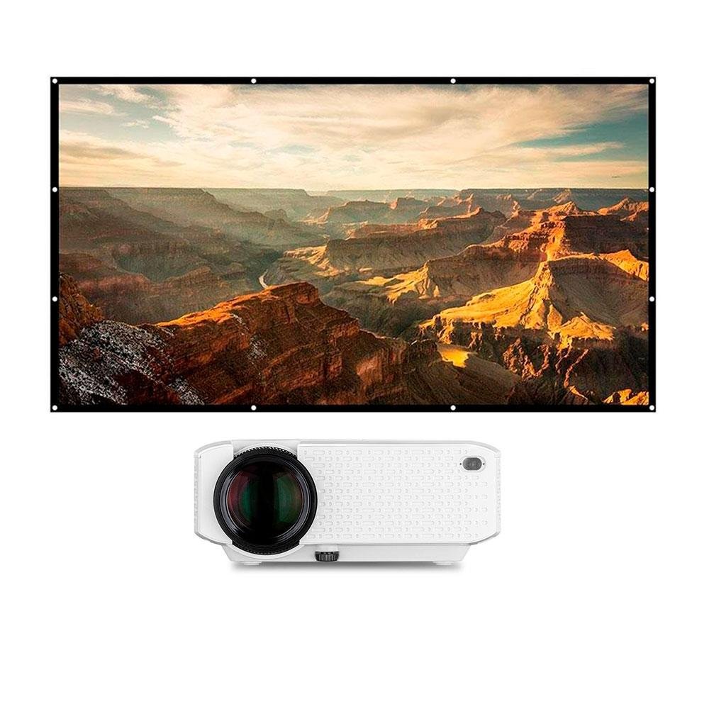 Projetor Smart Screen Linux Multi, 1800 Lumens - PJ002 + Tela para ...