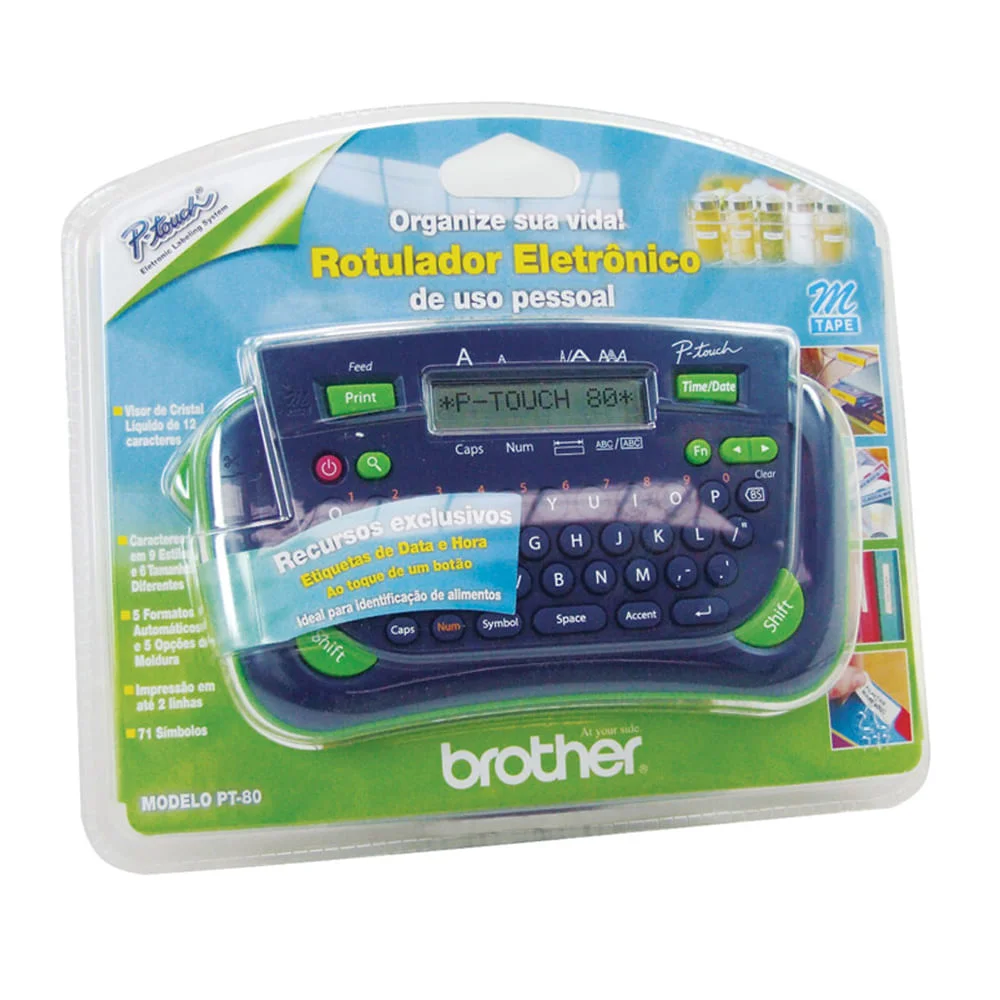 Rotulador Eletrônico Portátil Brother Pt80 Azul