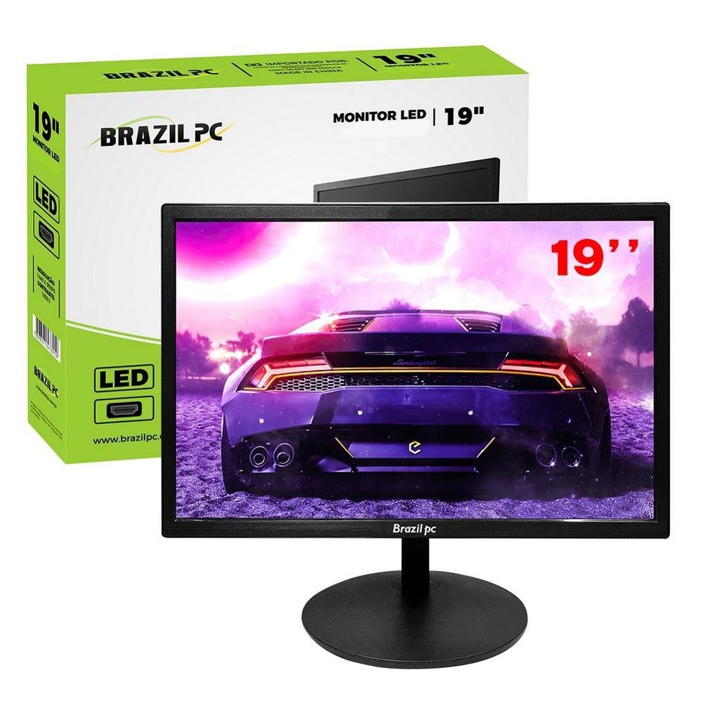 Monitor Brazil Pc Led 19 VGAHDMI Preto KaBuM