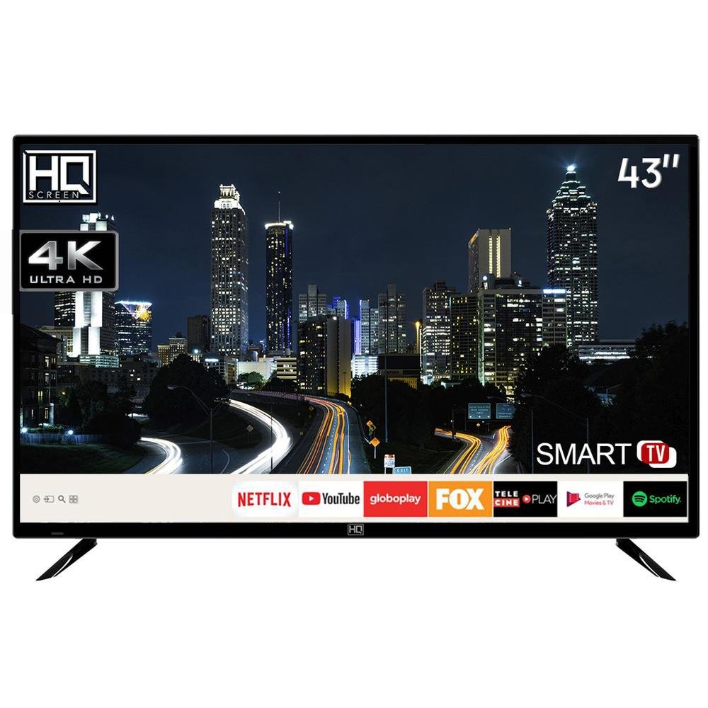 Smart TV LED HQ HD 4K 43 HQSTV43NY Bivolt KaBuM