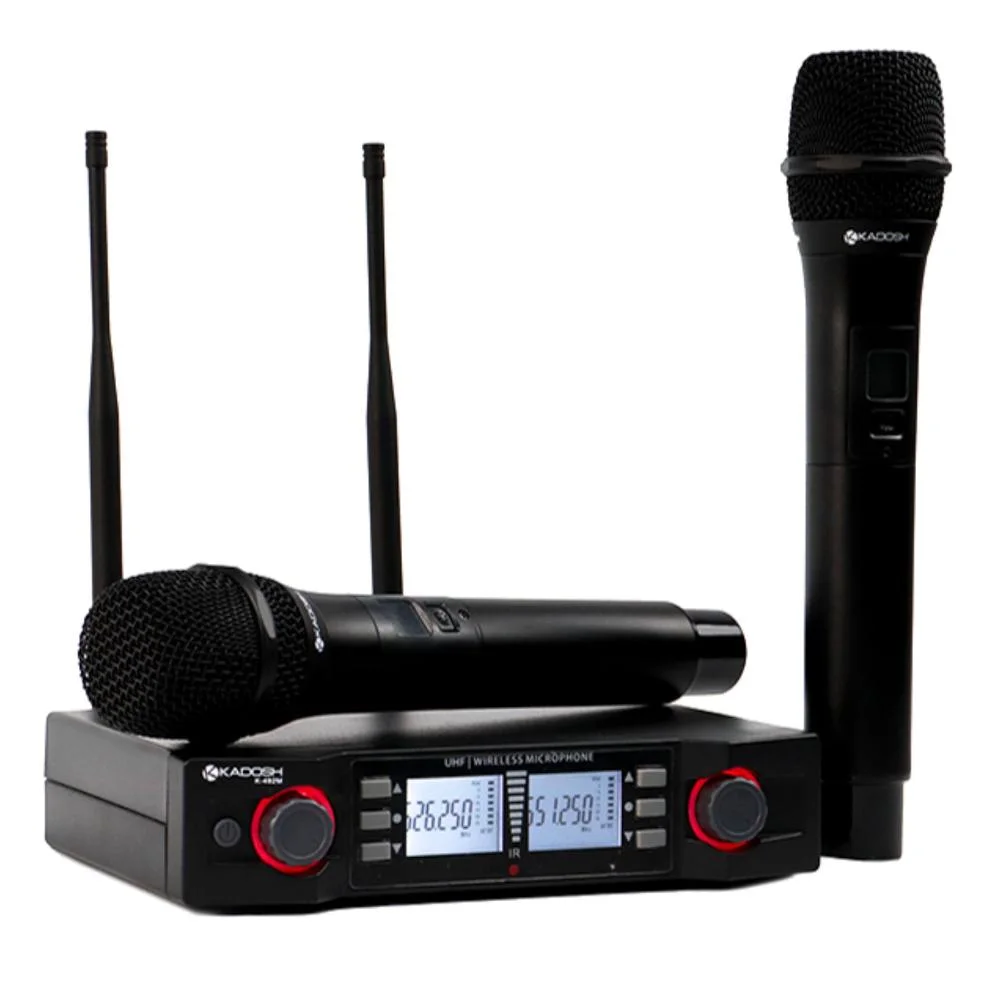 Microfone Duplo S Fio Kadosh K492m Dinâmico