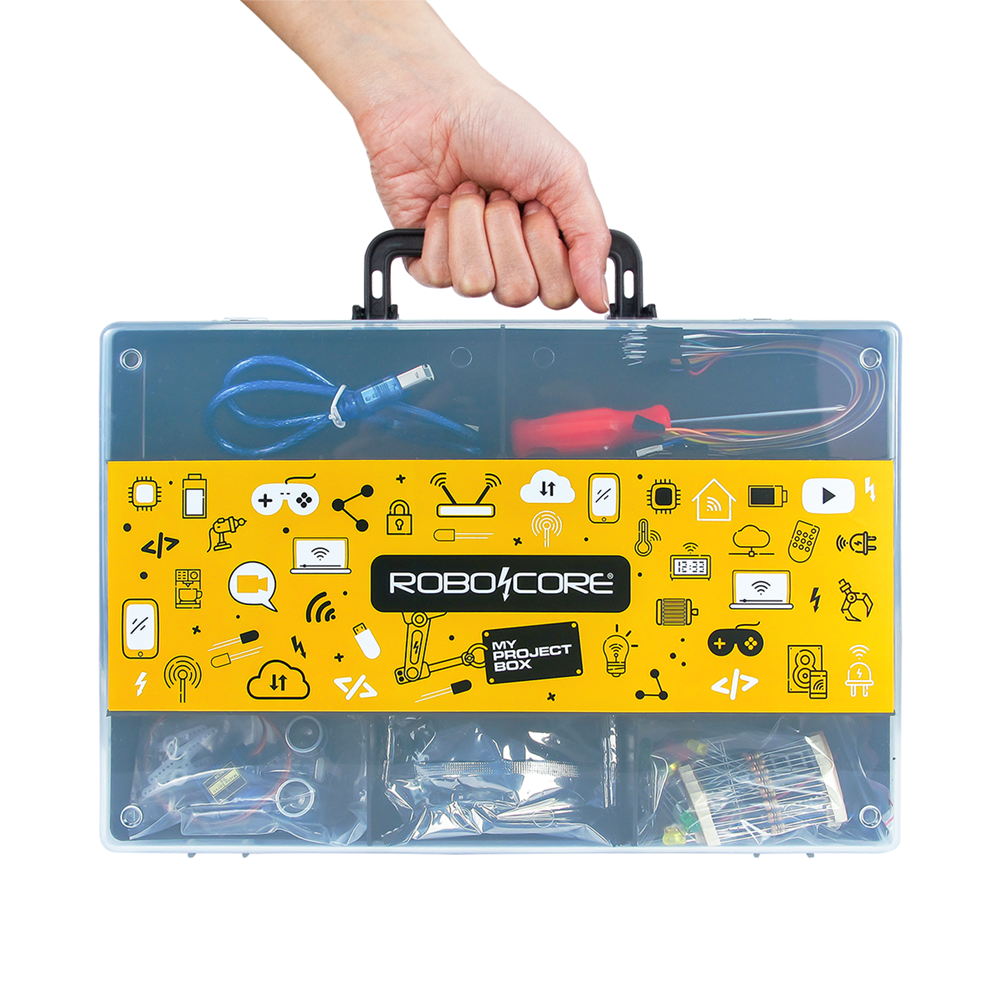 Kit Iniciante V8 Robocore Para Arduino Com Blackboard | KaBuM!