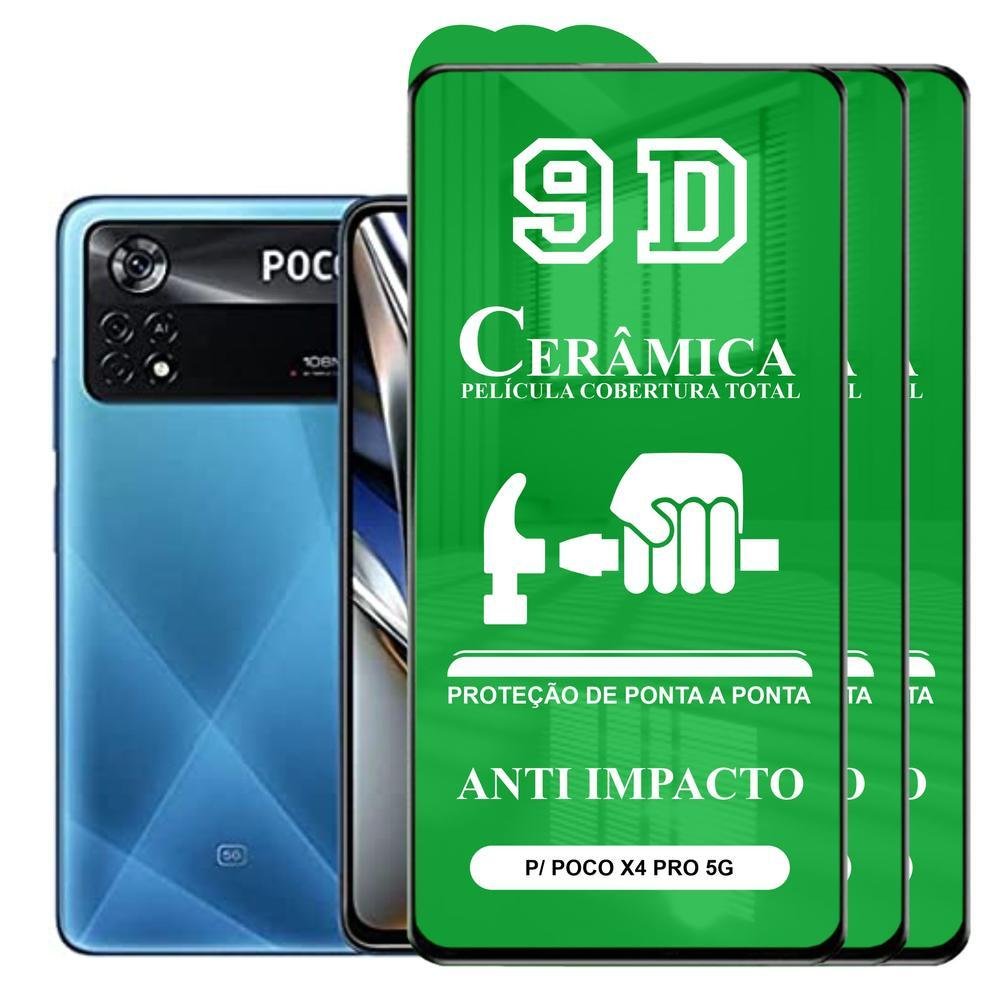 Kit 3x Película 9d Cerâmica Para Poco X4 KaBuM