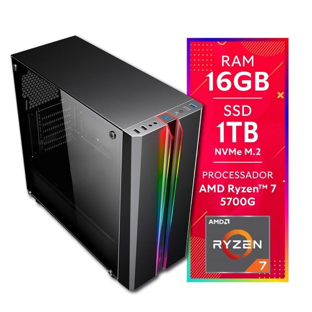 Computador Gamer Certox Stream 1017 Ryzen 7 KaBuM